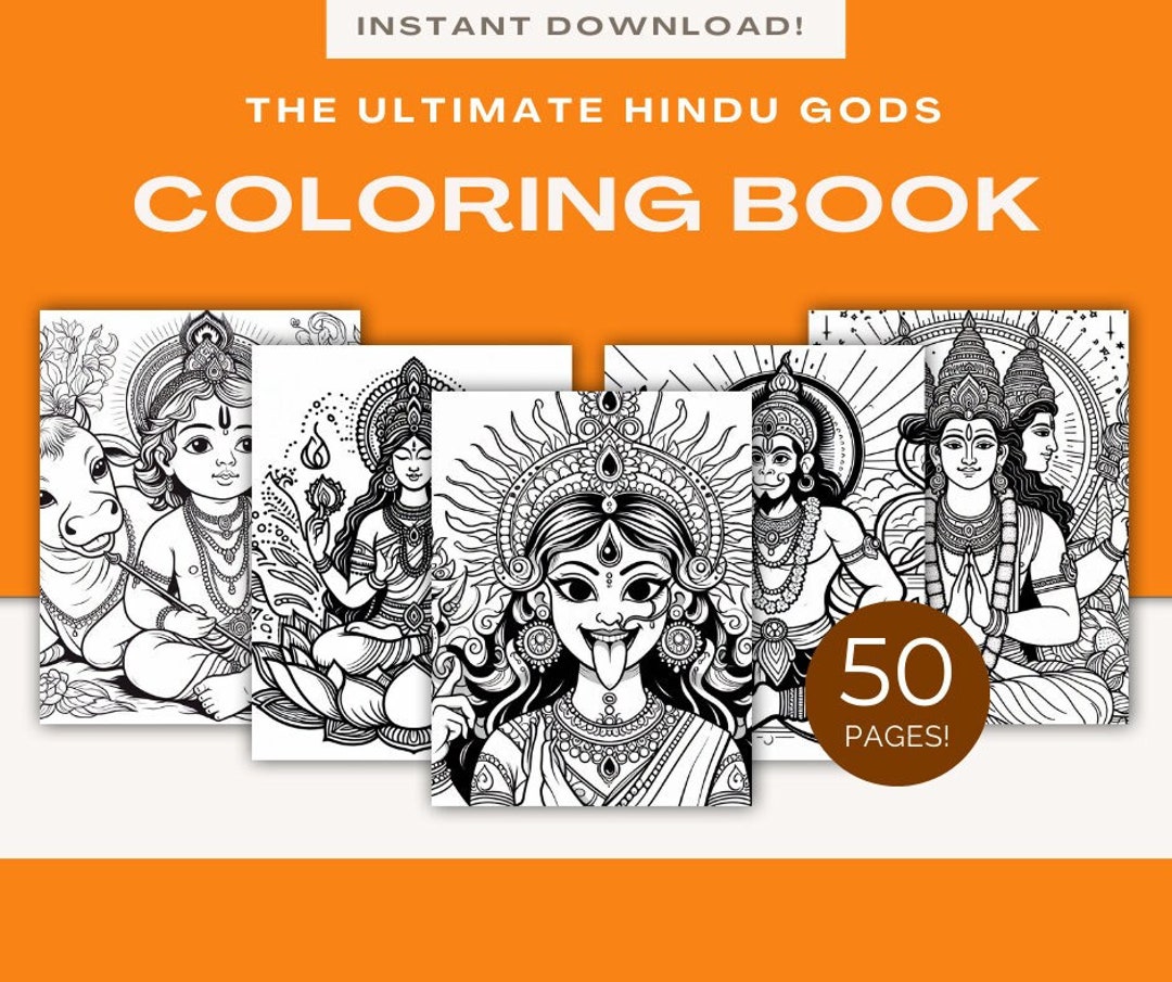 Hindu Gods Coloring Book | Indian Coloring Book | Desi Coloring Book ...