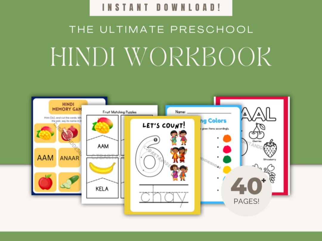 Preschool Hindi Workbook, Kindergarten Hindi, Learn Hindi, Kids Hindi ...