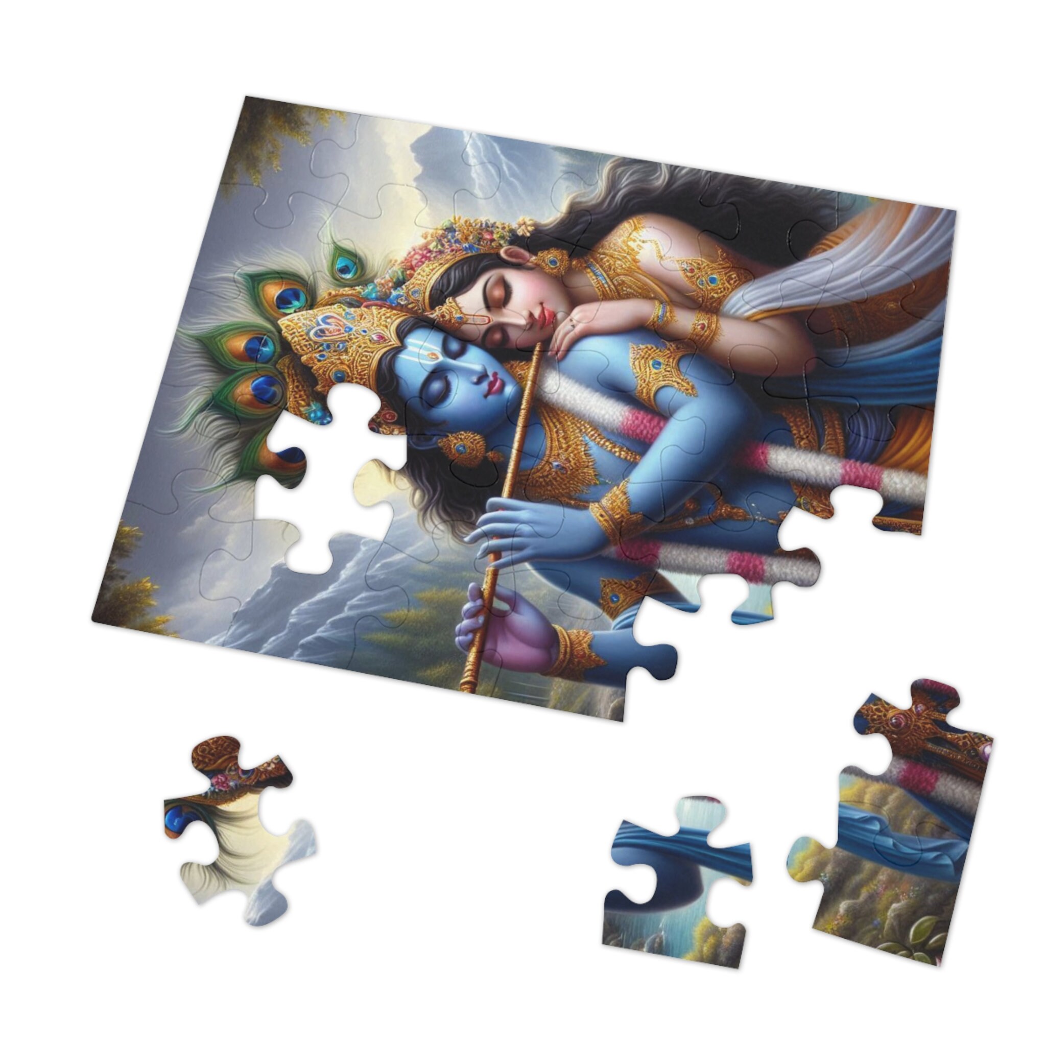 Krishna and Radha Puzzle Krishna Puzzle Hindu Puzzle Desi Puzzle Indian ...