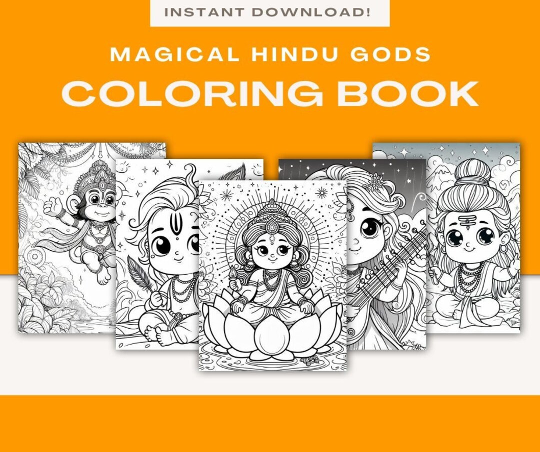 Hindu Coloring Book Desi Coloring Book Indian Coloring Book Desi Kids ...