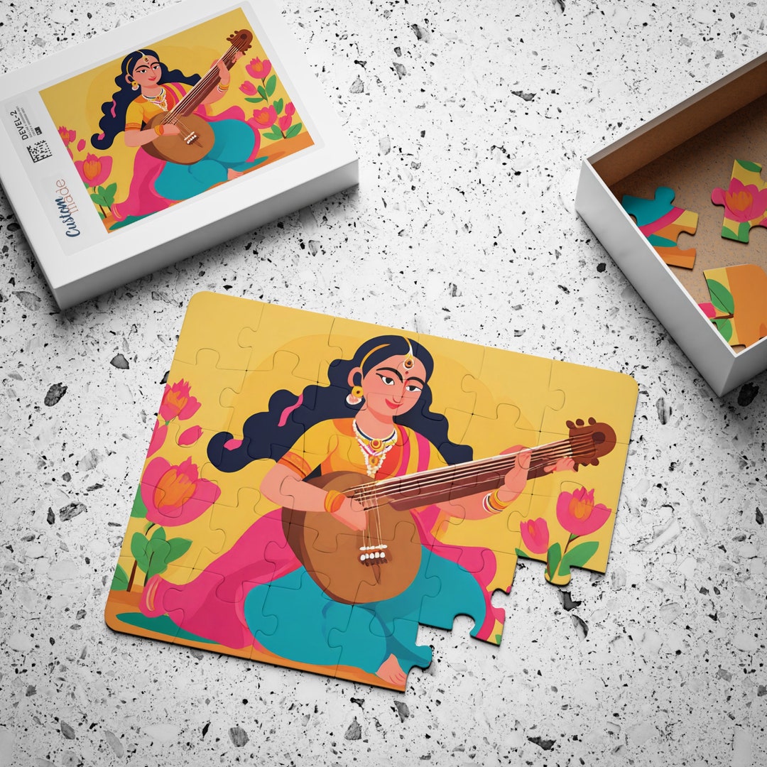 Indian Gift, Saraswati Hindu God Kids Puzzle 30-pieces, India Puzzle ...