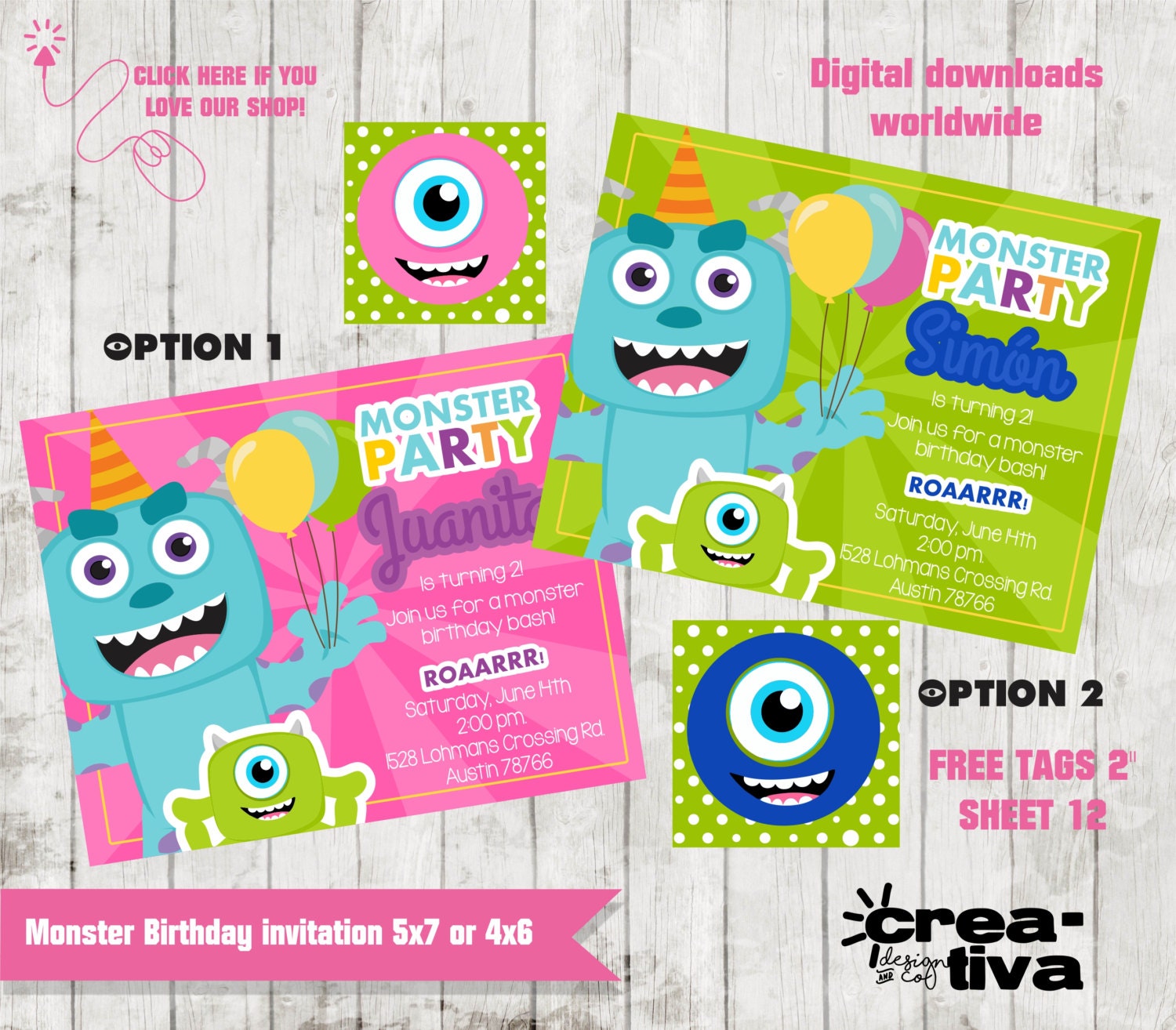 Monster Birthday Invitation Funny Monsters Custom Digital | Etsy
