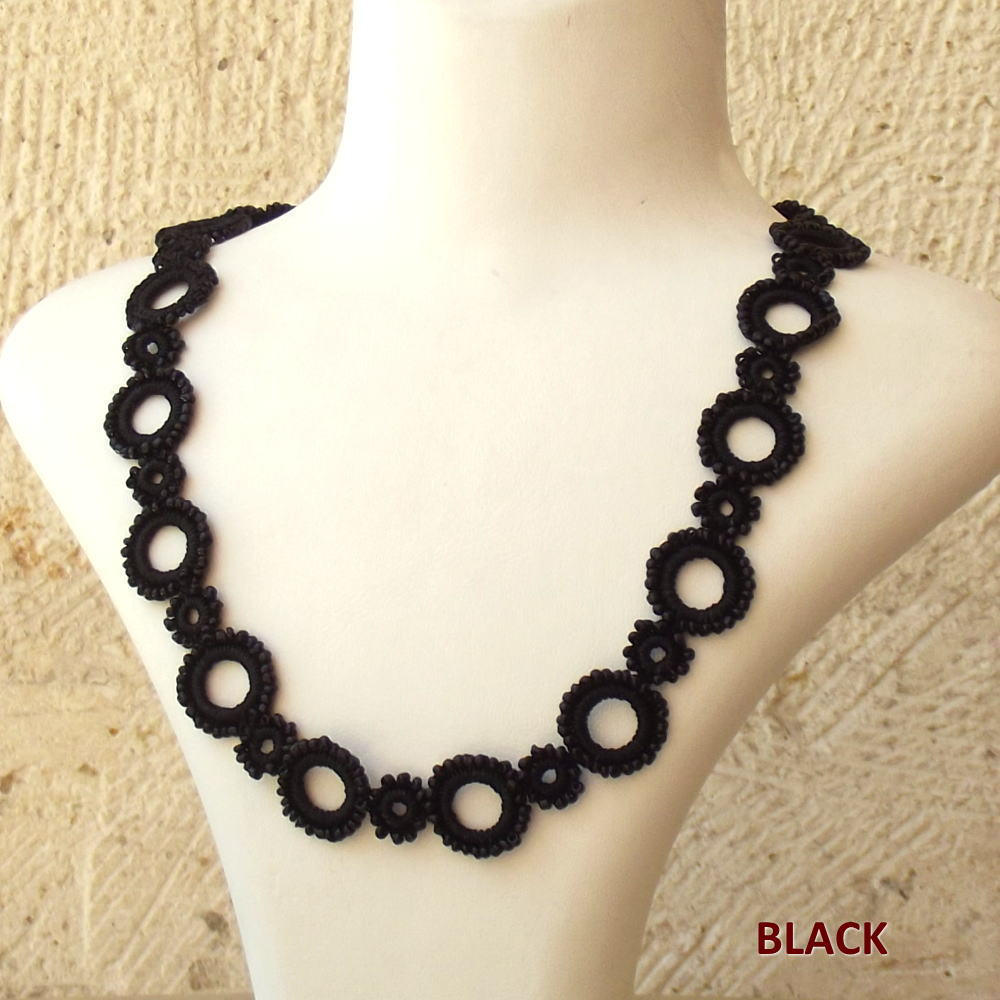 Turkish OYA Lace - Necklace - Ring *8 Colors / Crocheted Jewelry ...