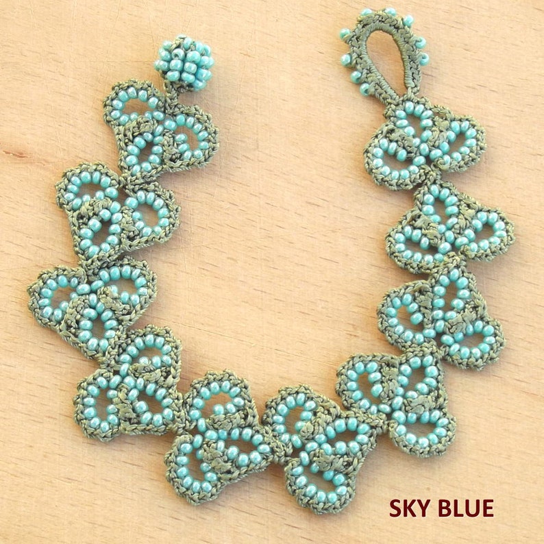Turkish OYA Lace Bracelet Leaf 4 Colors Crocheted Jewelry - Etsy
