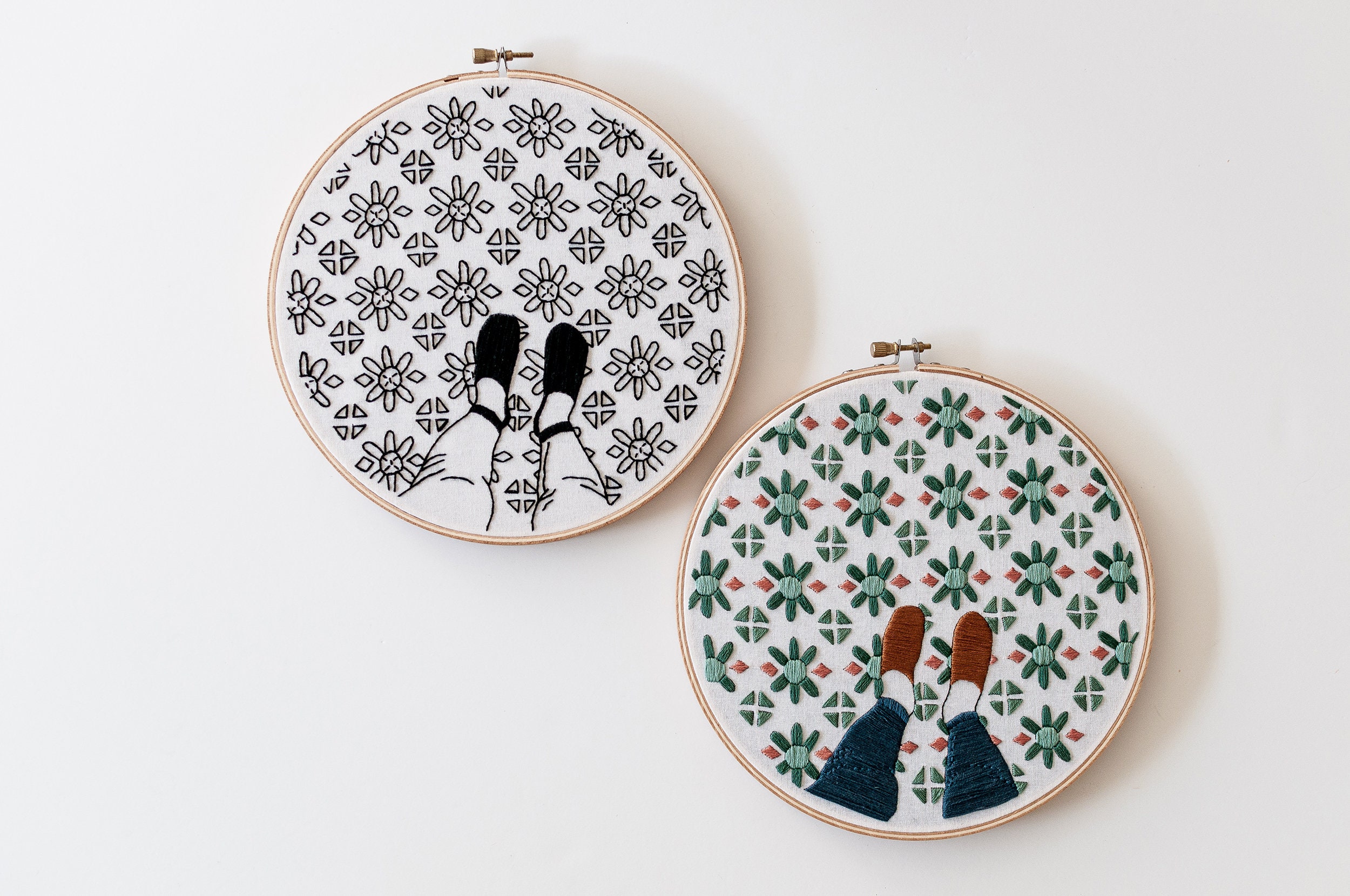 Fancy Feet Embroidery Pattern PDF Digital Download | Etsy