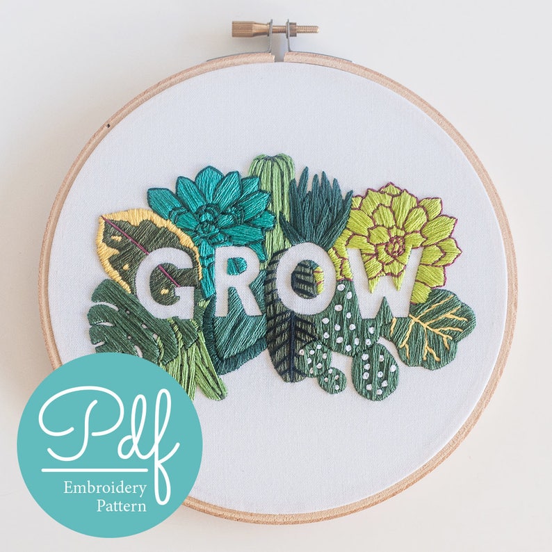 GROW - Embroidery Pattern - PDF Digital Download - Brynn&co and Katrina ...