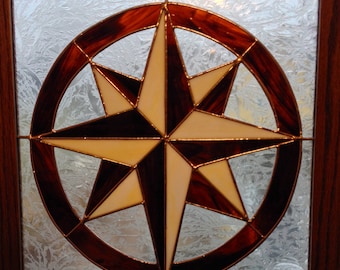 Compass Rose Stained Glass - Etsy