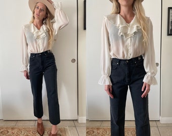 70s Ruffle Blouse | Etsy