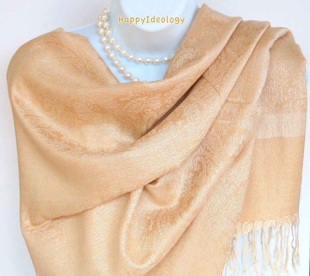 Beige Pashmina Scarf. Golden Beige Pashmina Scarf/shawl.elegant Silky ...