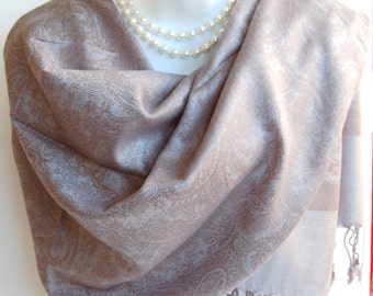 Gray Pashmina Scarf. Dark Charcoal Grey & Black - Etsy