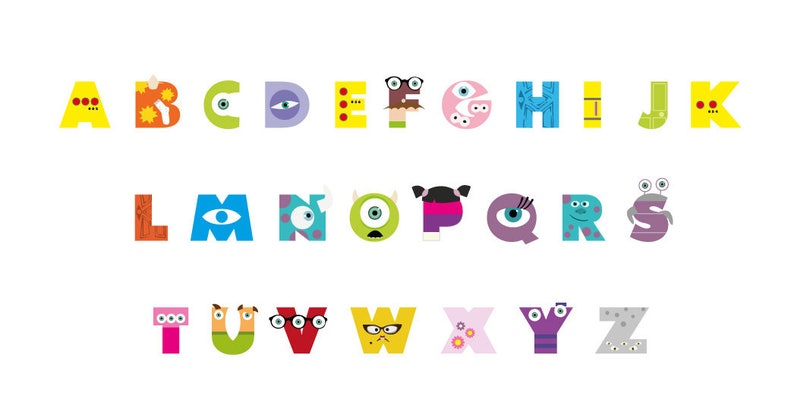 FULL Monsters Inc and University Style Alphabet Letters | Etsy