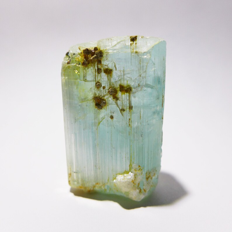 Natural Blue Beryl Var Aquamarine Crystal Specimen With Albite - Etsy
