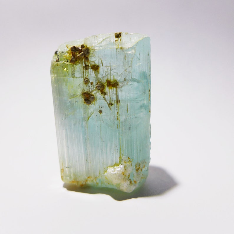 Natural Blue Beryl Var Aquamarine Crystal Specimen With Albite From ...