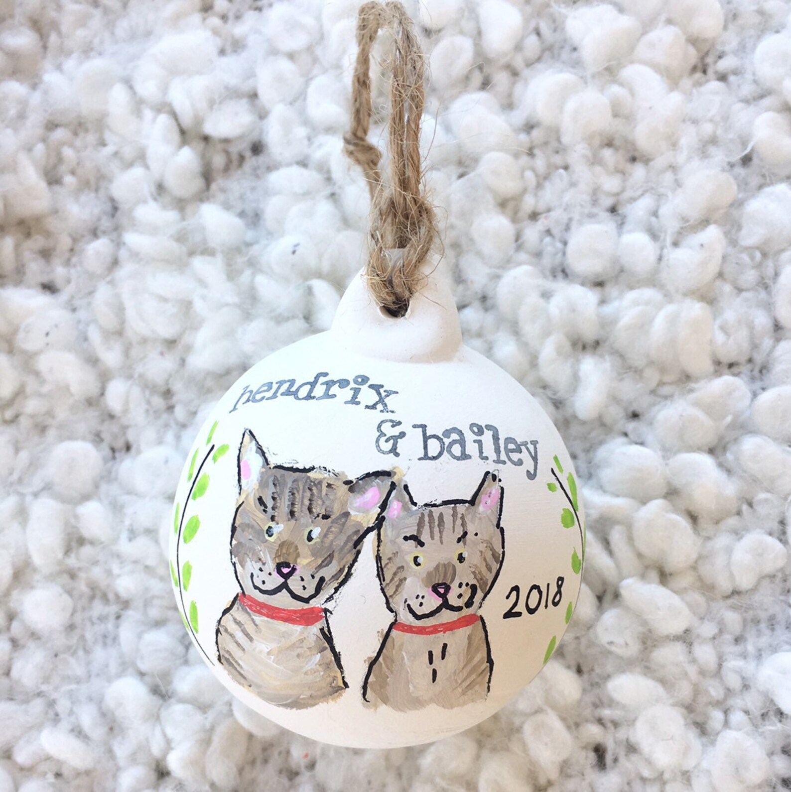 Custom Cat Bauble Personalised Pet Christmas Decoration | Etsy
