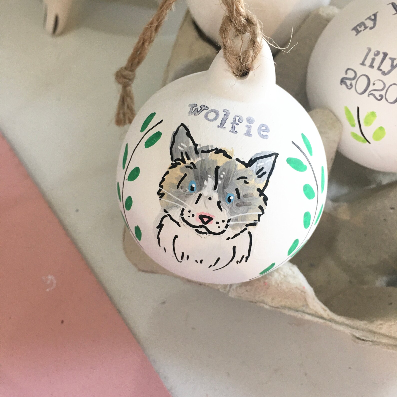 Custom Cat Bauble Personalised Pet Christmas Decoration | Etsy UK