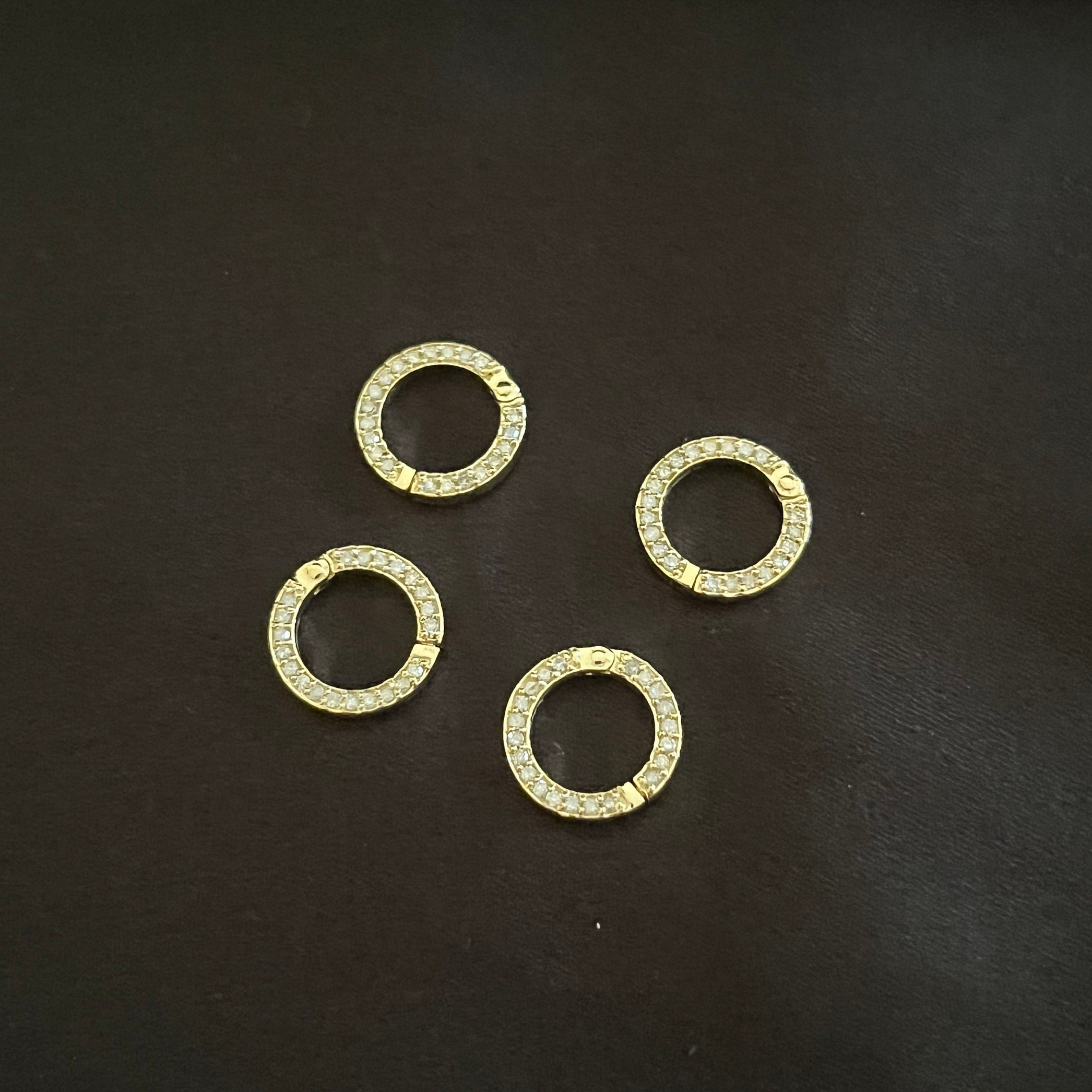 14k Gold Clasp Round Single Sided Clasp Diamond Clasp Gold Clasps Lock ...