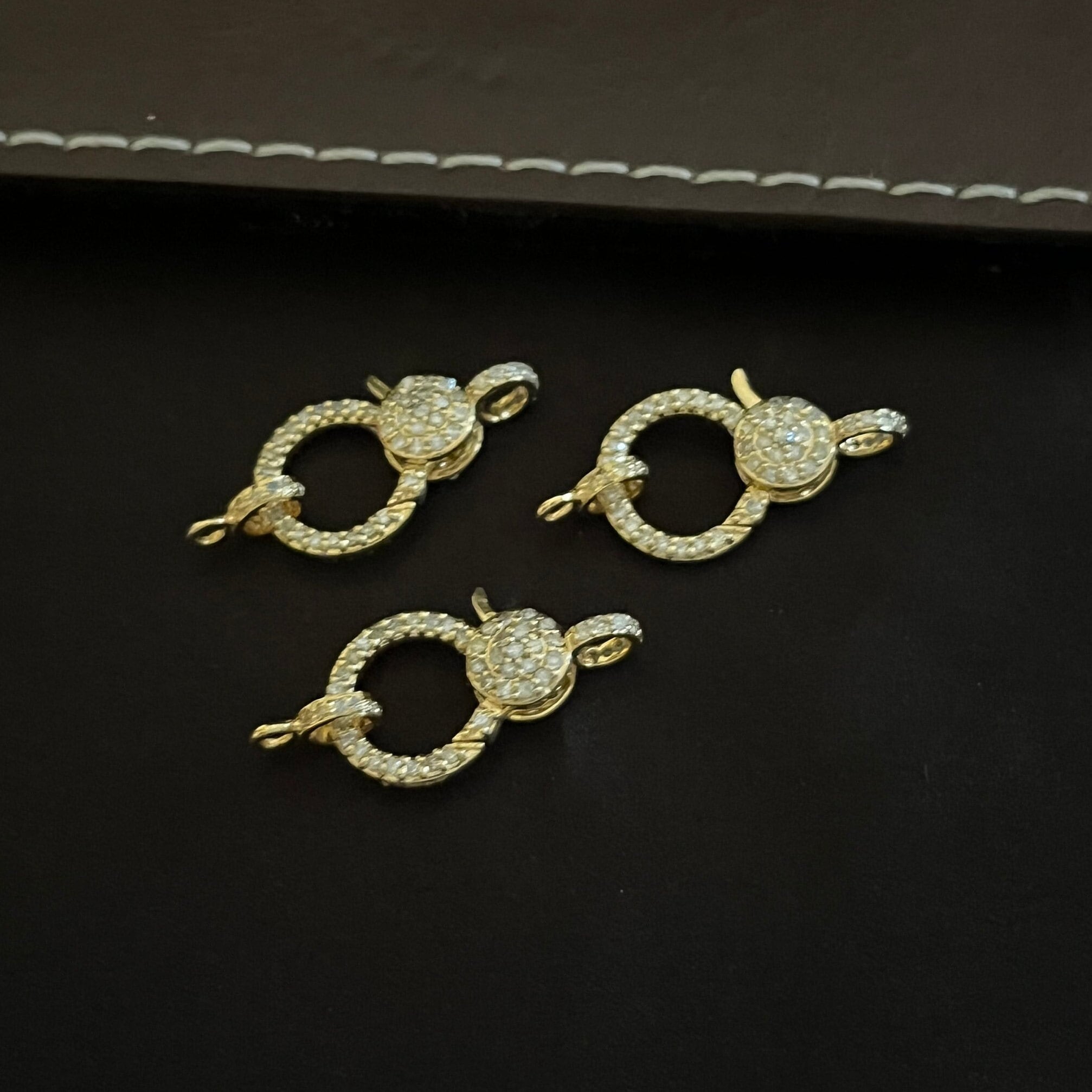 14k Gold Clasp Double Sided Lobster Clasp Diamond Clasp Gold Clasps ...