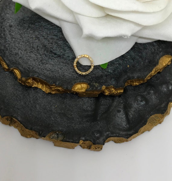 14k Gold Clasp Round Double Sided Clasp Diamond Clasp Gold - Etsy