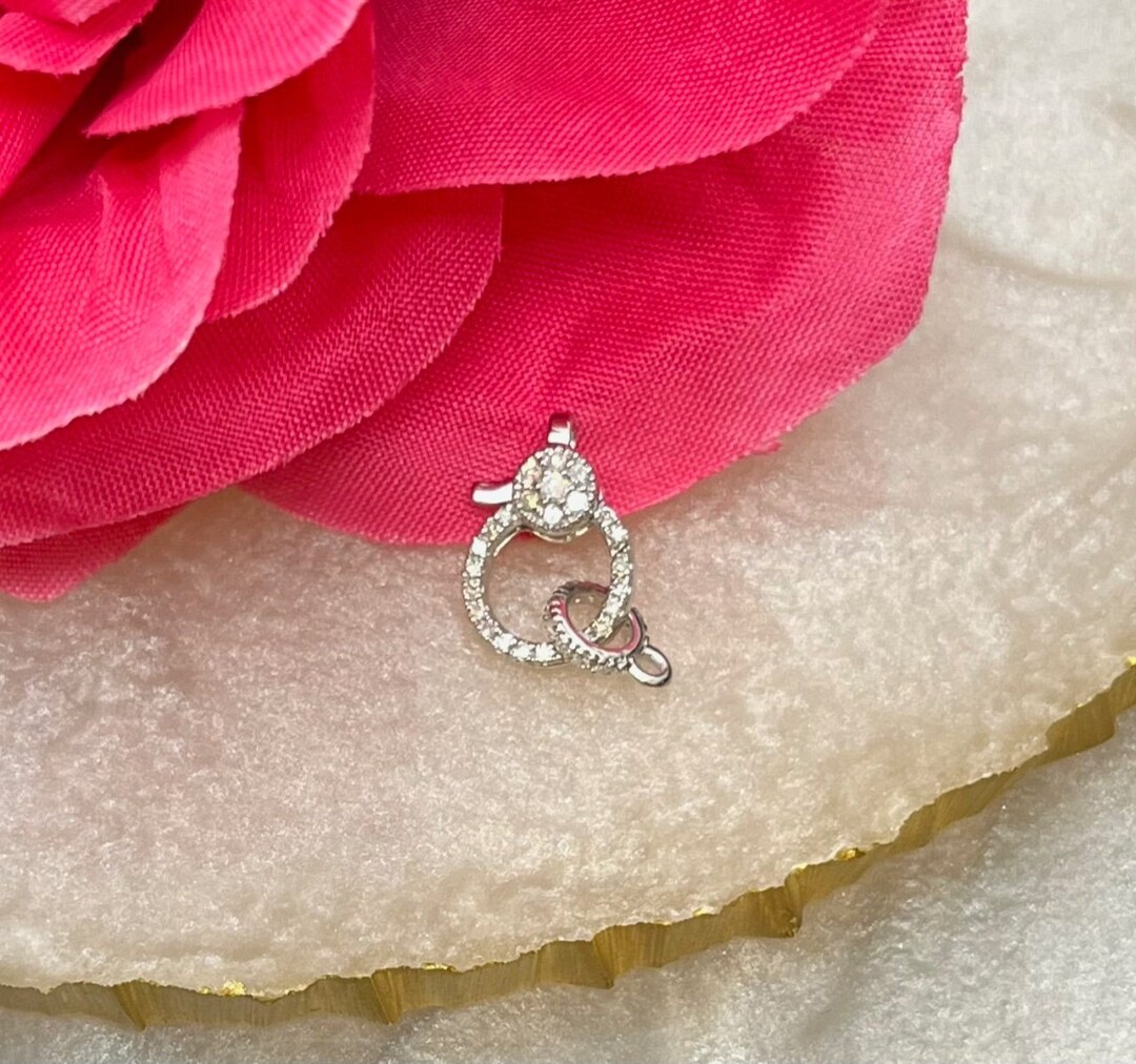 White Gold Lobster Clasp, Necklace Gold Clasp, Diamond Connector ...