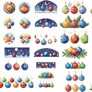 X50 Pixel Art Christmas Ornaments SVG, PNG, JPEG - Etsy
