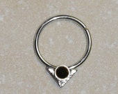 2mm Onyx SEPTUM RING // Silver Septum Piercing Small Nose | Etsy