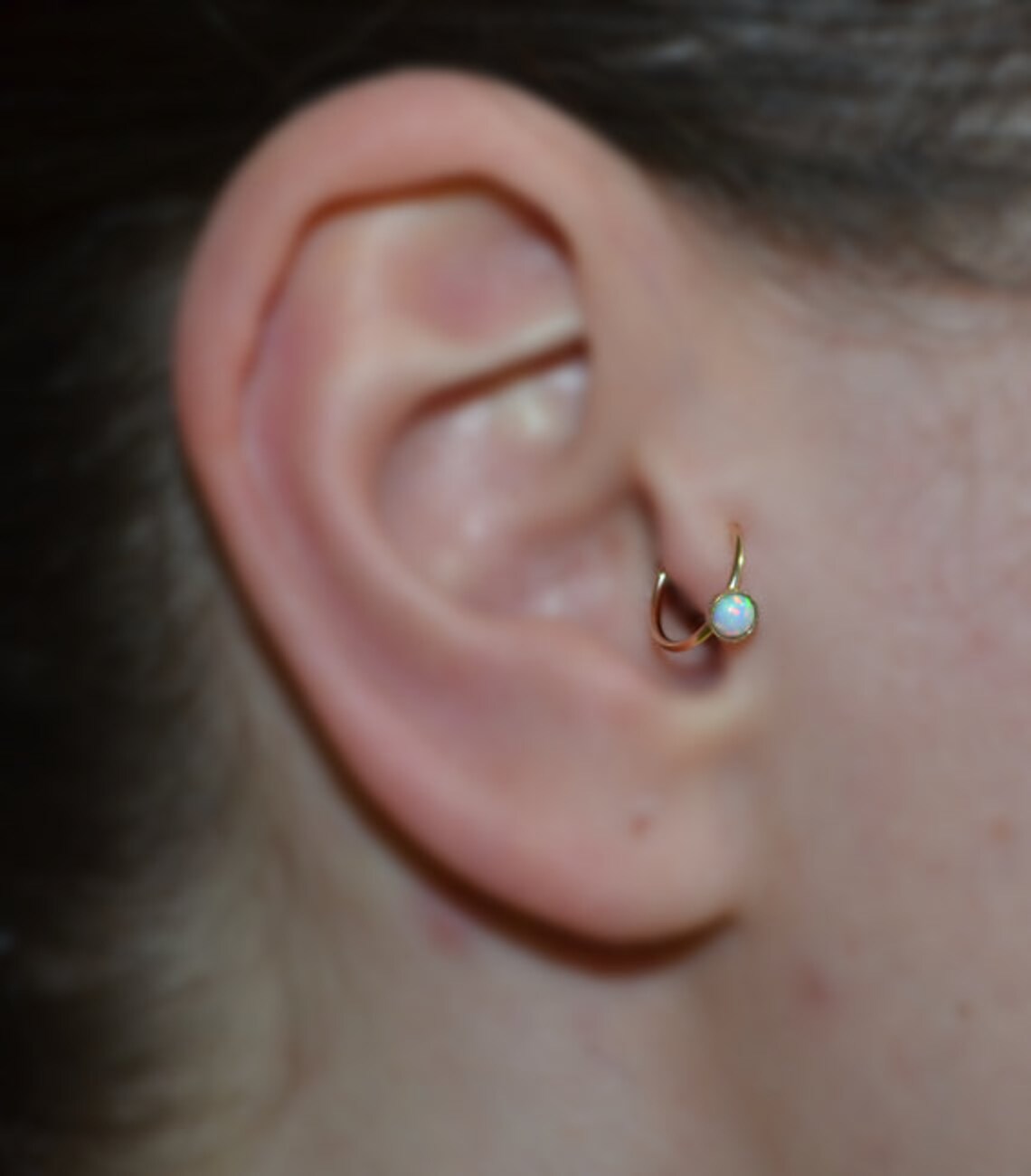 3mm Opal NOSE RING // Solid Gold Nose Ring Stud 20 Gauge - Etsy