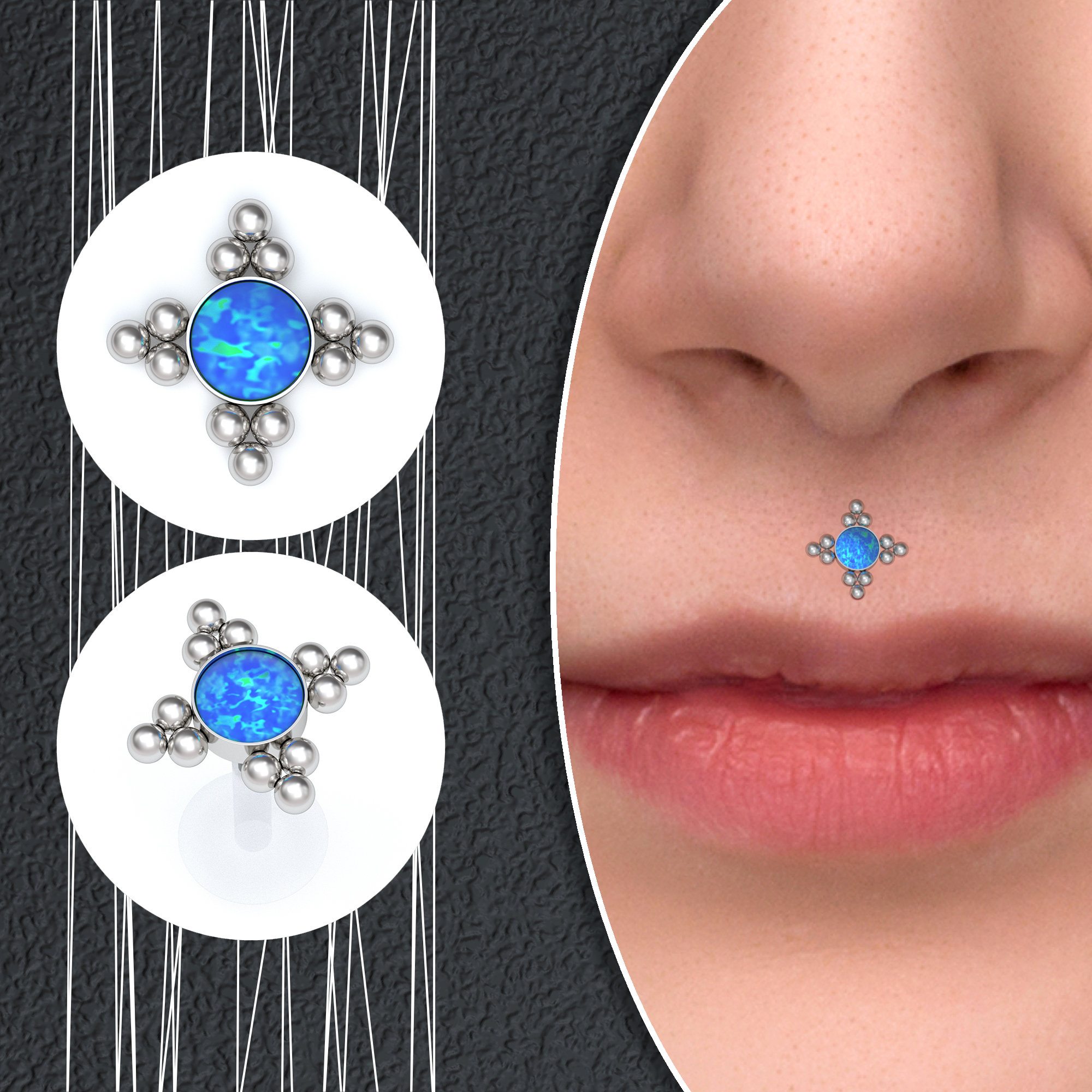 Back Dermal Piercing Jewelry