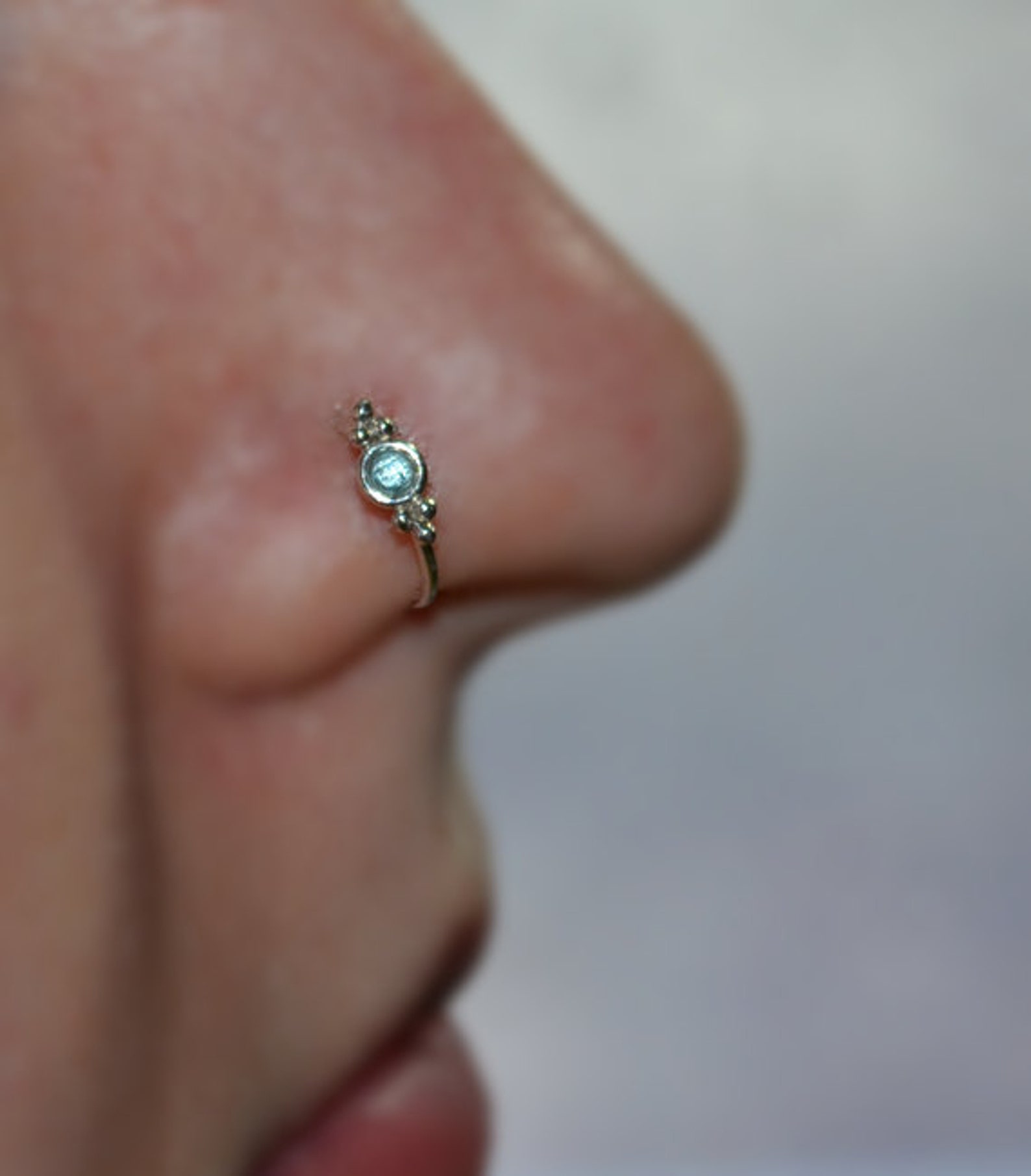 Silver TRAGUS HOOP// 2mm CZ Tragus Piercing 16g - Cartilage Hoop ...