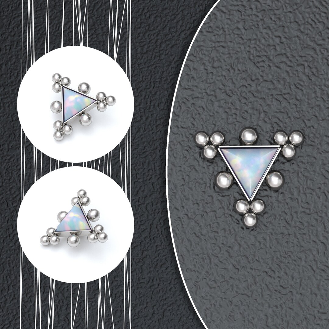 Surgical Steel Dermal Top Opal, Dermal Piercing, Microdermal Top ...