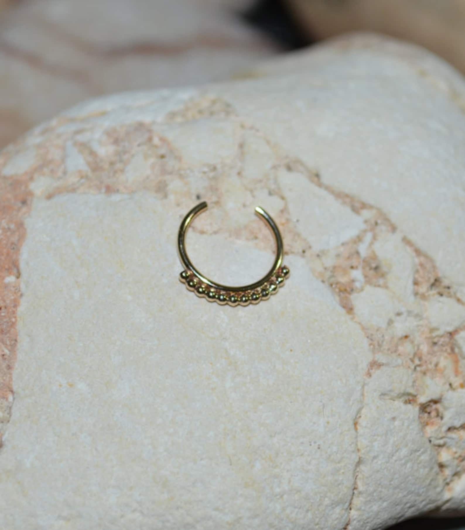FAUX NOSE RING // Fake Nose Ring Gold Fake Helix Piercing | Etsy
