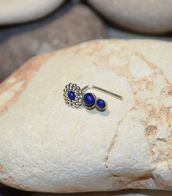 Silver EAR CLIMBER Lapis Lazuli // Lapis Lazuli Ear Pins | Etsy