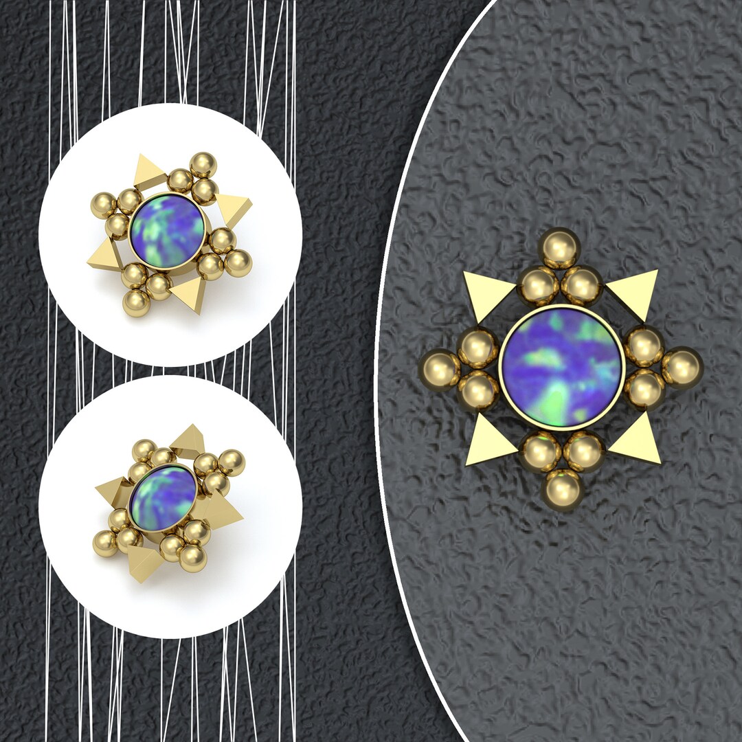 Surgical Steel Dermal Top Jewelry, Internally Threaded Opal Microdermal ...