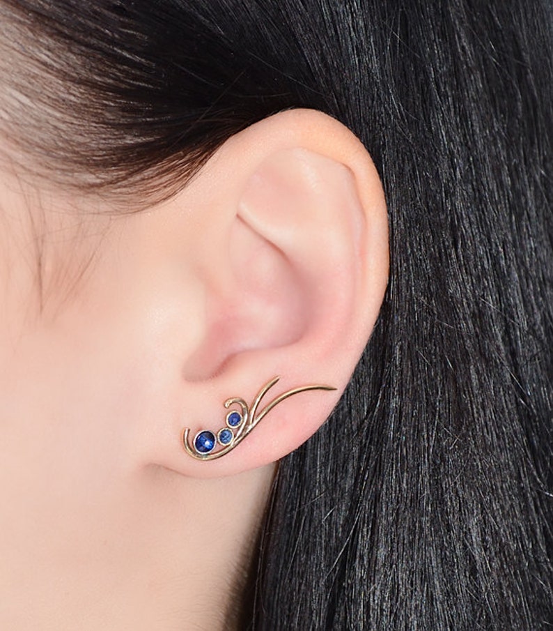Gold EAR CLIMBER Earring // Ear Pins Ear Sweep Ear Crawler - Etsy