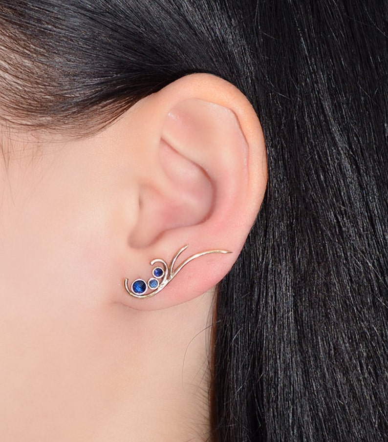 Gold EAR CLIMBER Earring // Ear Pins Ear Sweep Ear Crawler - Etsy