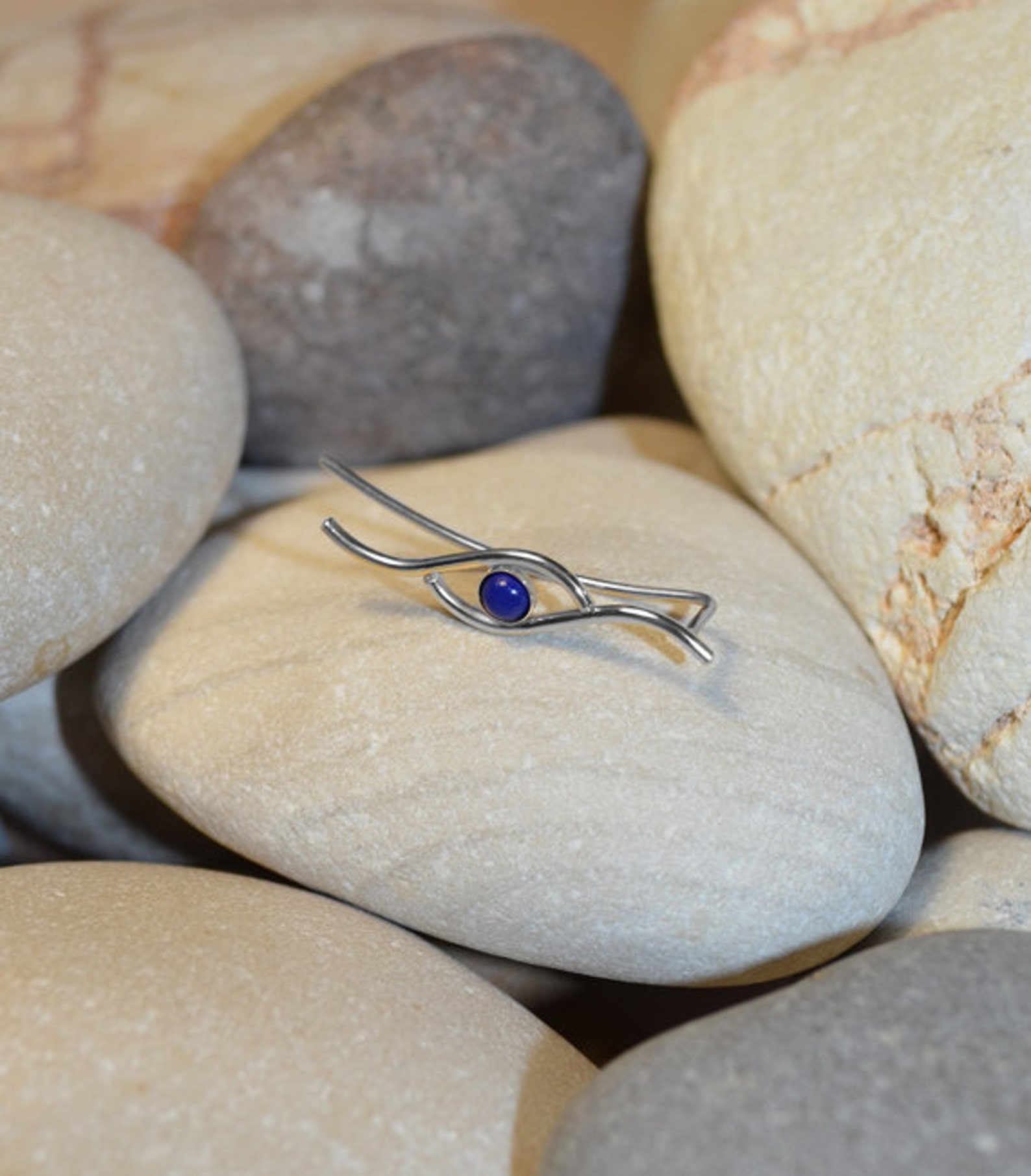 Silver EAR CLIMBER Earring // Ear Pins - Ear Sweep - Ear Crawler - 3mm ...