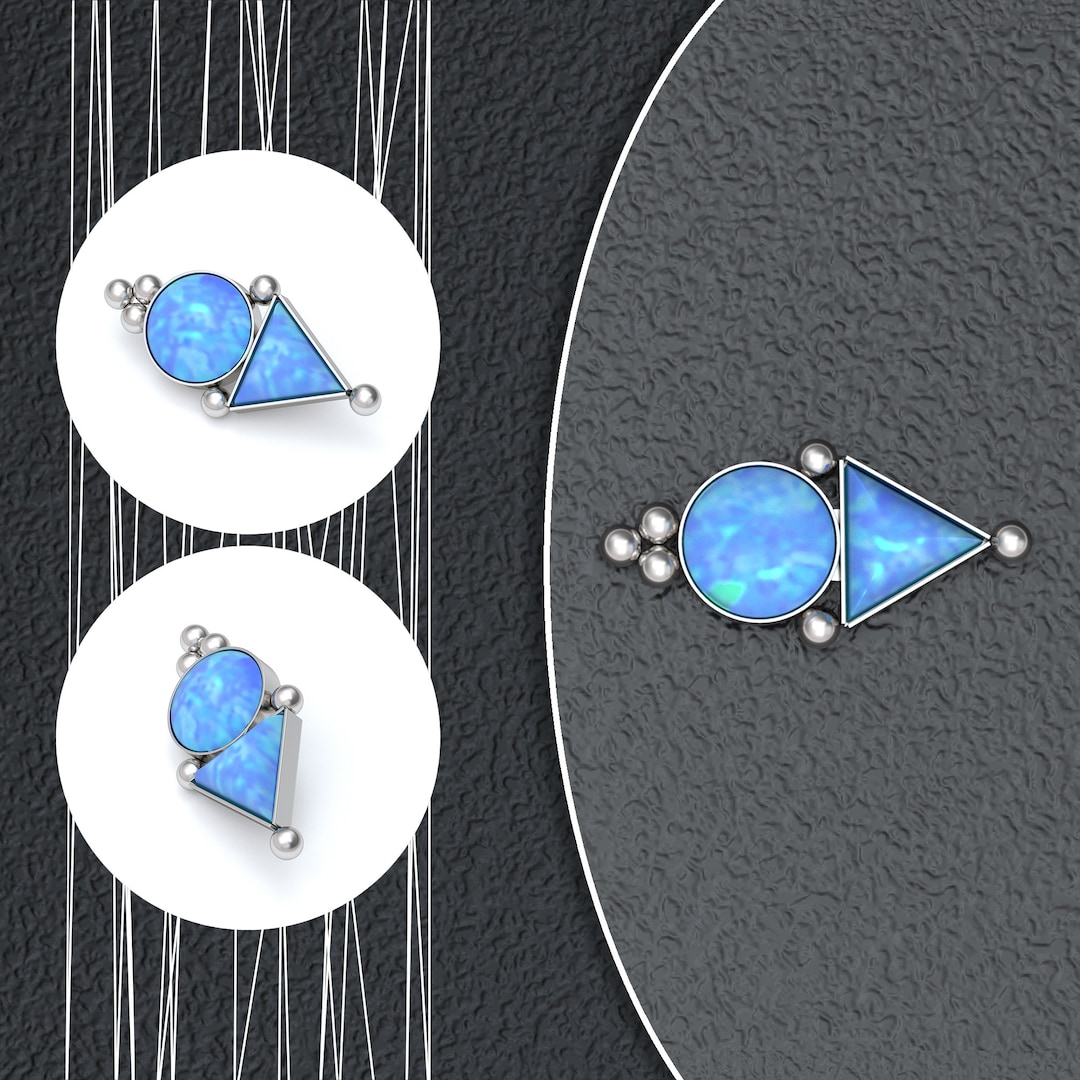 Surgical Steel Dermal Anchor Top, Opal Dermals, Dermal Top Jewelry ...