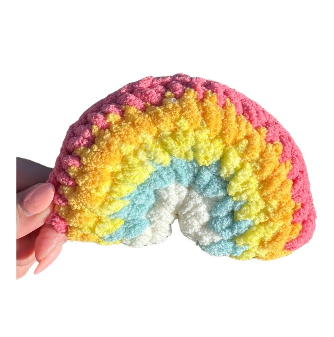 Rainbow Crochet Plushie | Cute Rainbow Stuffed Toy - Etsy