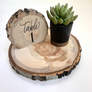 Engraved Wedding Table Numbers - Rustic Table Decor - Wooden Table ...