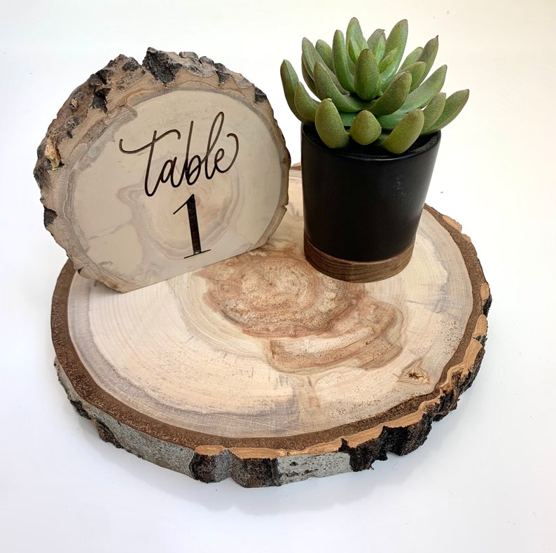 Engraved Wedding Table Numbers Rustic Table Decor Wooden | Etsy