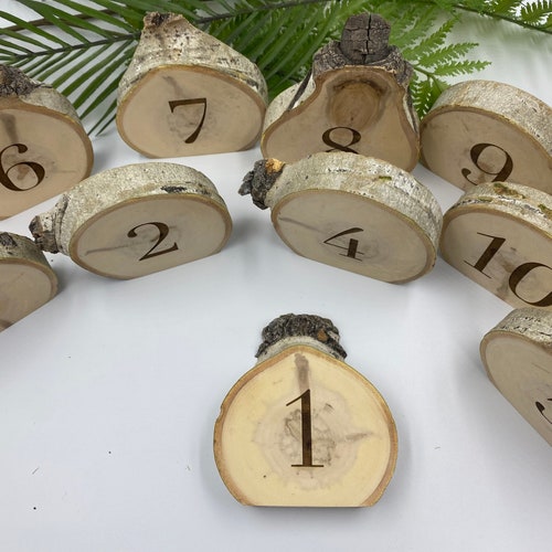 Rustic Wedding Burned Log Table Numbers Number Wood - Etsy