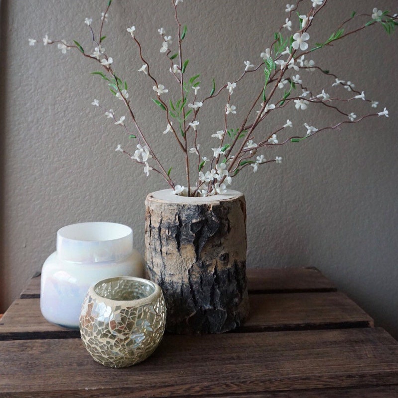 Rustic Wood Vase - Etsy