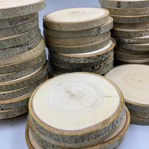Bulk 3"-3.5" Wood Slices (aspen) - Rustic Wedding Favors - Tree Slices ...