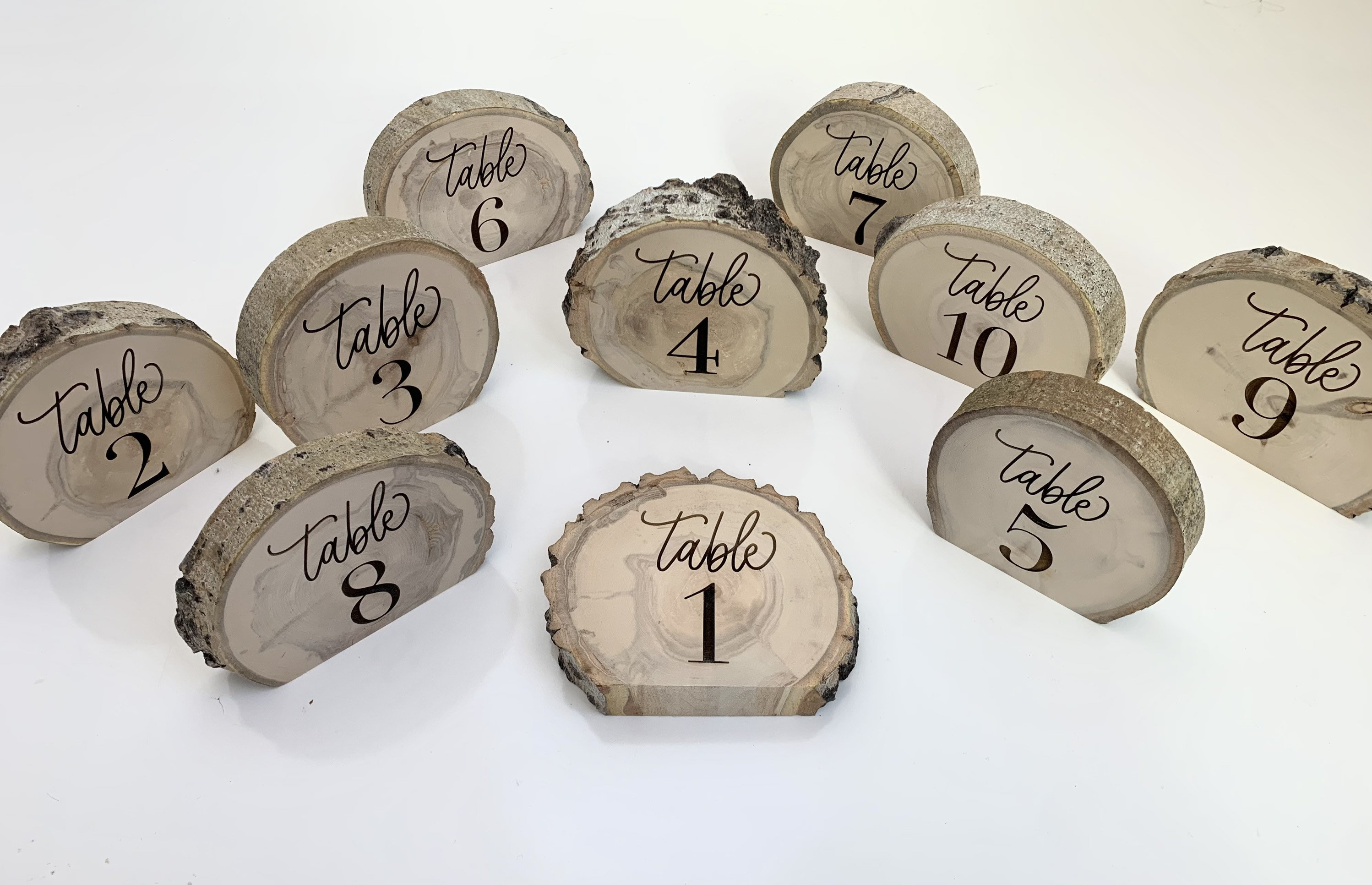 Engraved Wedding Table Numbers Rustic Table Decor Wooden - Etsy