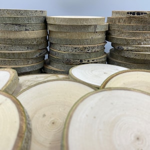 Bulk 3"-3.5" Wood Slices (aspen) - Rustic Wedding Favors - Tree Slices ...