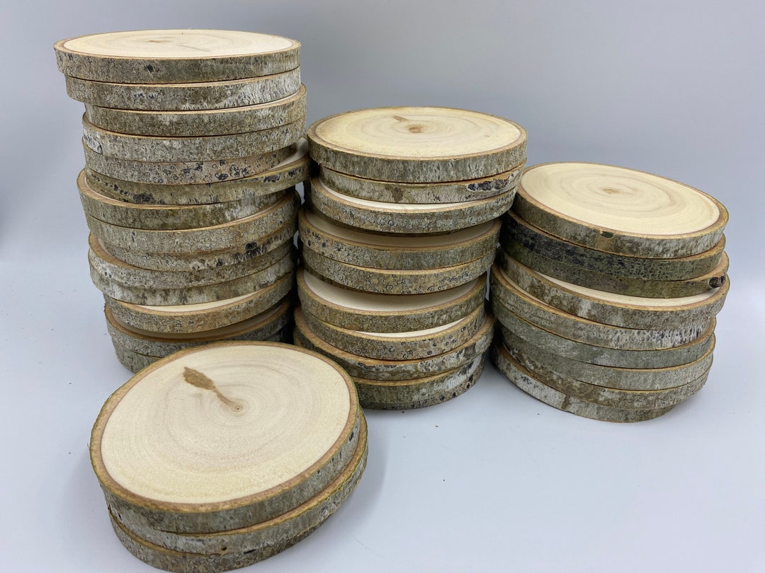 Bulk 3.5"-4" Aspen Wood Slices - Rustic Wedding Decor - Wood Discs ...