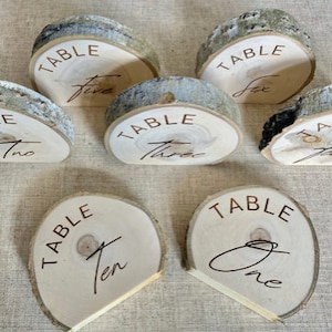 Engraved Wedding Table Numbers - Rustic Table Decor - Wooden Table ...