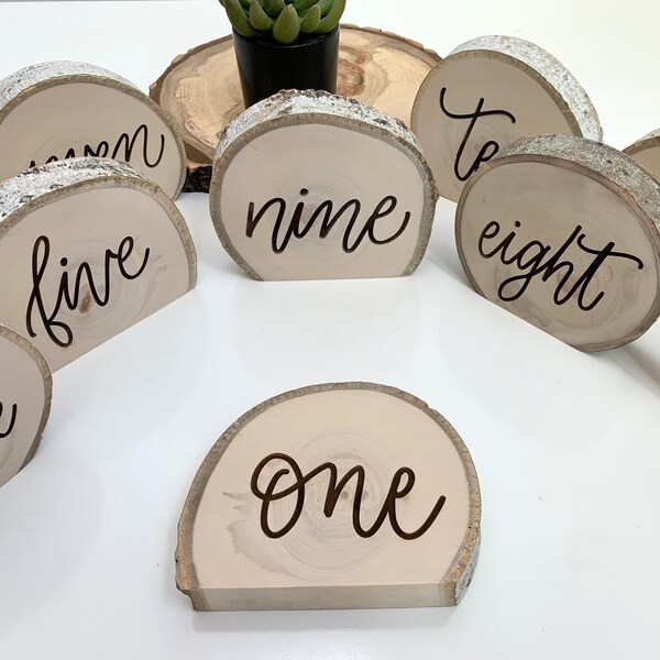 Birch Table Numbers - Etsy