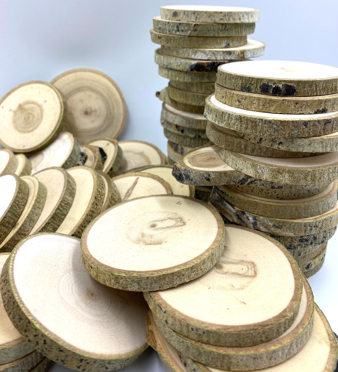 Bulk 2.5-3" Wood Slices Aspen - Rustic Wedding Decor - Magnets - Wood ...