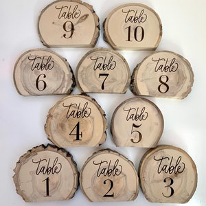 Engraved Wedding Table Numbers Rustic Table Decor Wooden Table Numbers ...