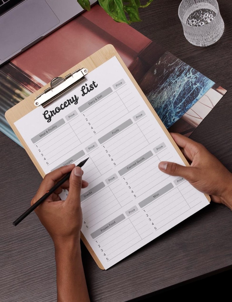 Printable Grocery List | Shopping Checklist With Categories & Price ...